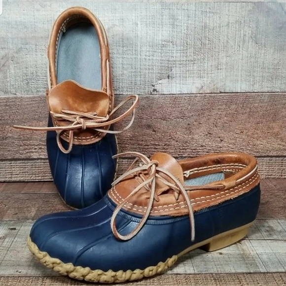 L.L. Bean | Shoes | Ll Bean Bean Boots Leather Rubber Low Duck Shoe ...